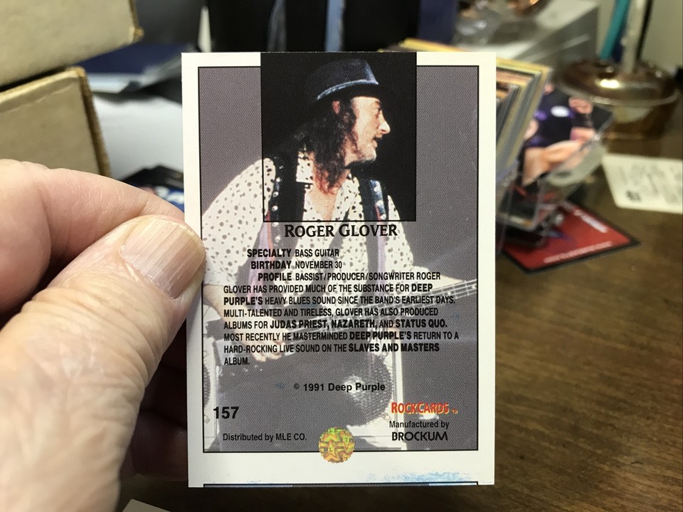 #157 ROGER GLOVER - 1991 Brockum Rock Cards | eBay