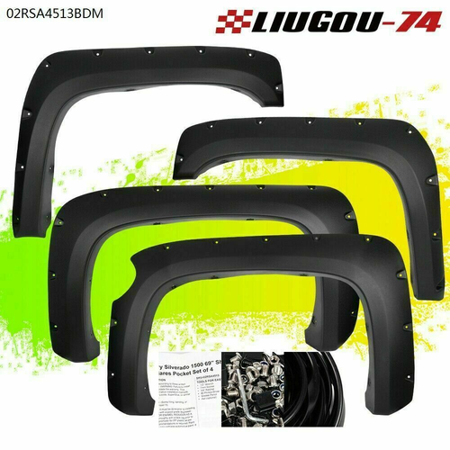 Fit For 07-13 Chevy Silverado 1500 69" Short Bed Fender Flares Pocket ...