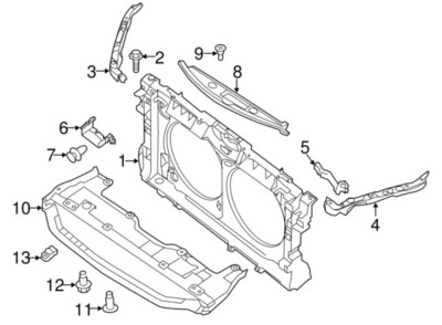 62500-3TA0A Nissan Support assy-radiator core 625003TA0A, New Genuine ...
