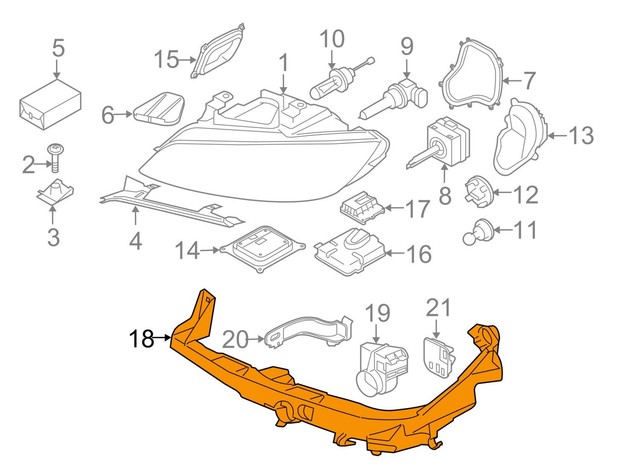 BMW 3 E92 Left Headlight Bracket Arm 51647227925 7227925 for sale ...