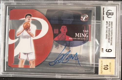 2002-03 TOPPS PRISTINE YAO MING ROOKIE CARD BGS 9 WITH 10 AUTO SUPER ...