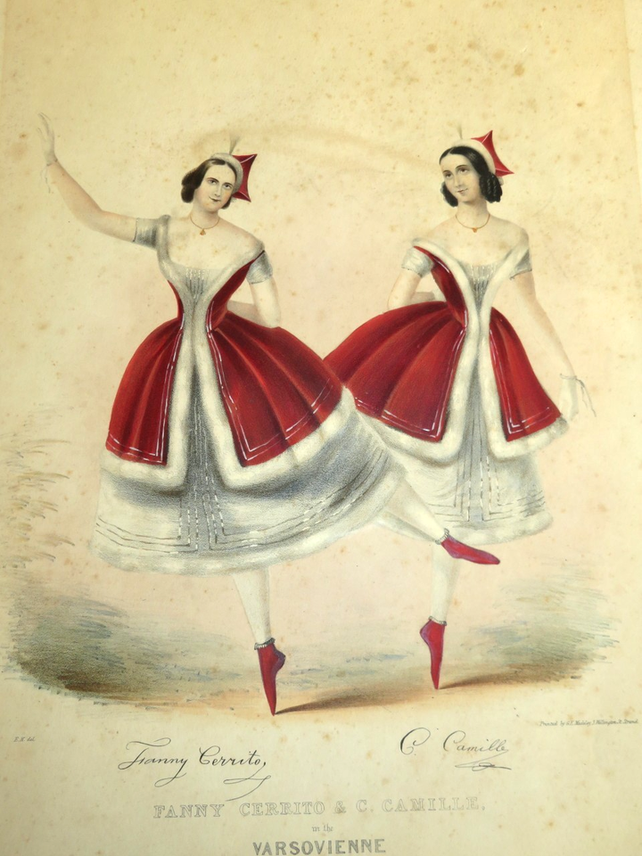 RARISSIME LITHO DANSE BALLET OPERA VARSOVIENNE POLOGNE FANNY CERRITO ...