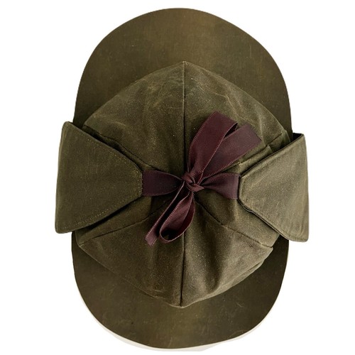 Vintage Royal Scot Green Waxed Cotton Deerstalker Double Billed Hat ...