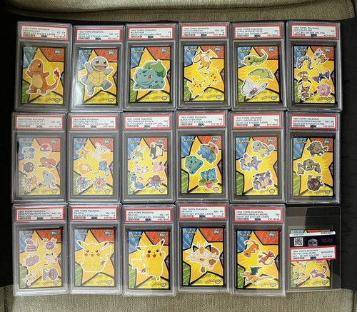 1999 Topps Movie Edition Stickers Charizard Blastoise Blue Logo PSA Set ...
