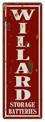 Vintage Style Metal Sign Willard Batteries Gas Station 6x18. | eBay