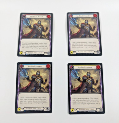 FLESH AND BLOOD FAB TCG Arcane Rising SPELLBLADE ASSAULT X4 ARC085 086 ...