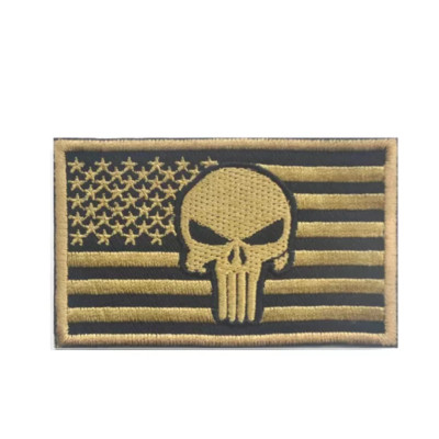 Skull Flag Hook and Loop Morale Patch Army Navy USMC Air Force LEO FREE ...