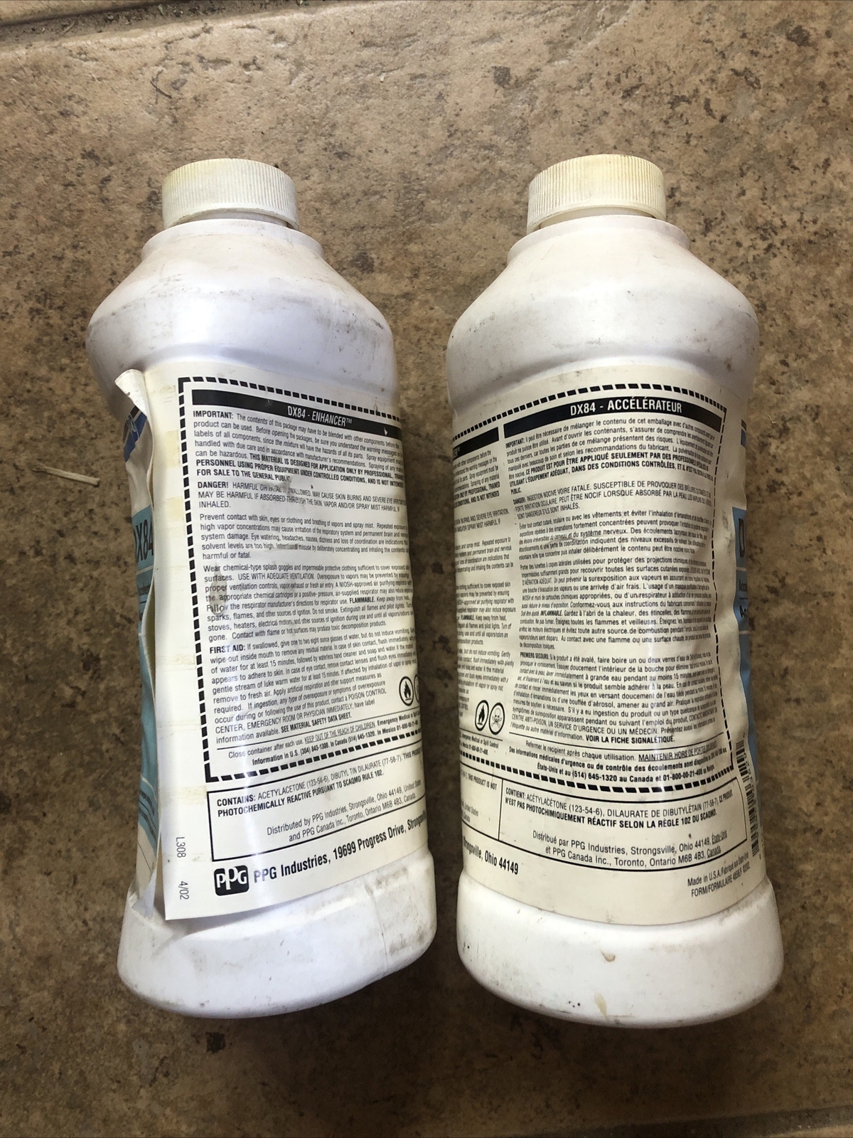 LOT OF 2 PPG DX84 ACCELERATOR USED WITH PPG DELSTAR® DELTHANE® 16oz ...