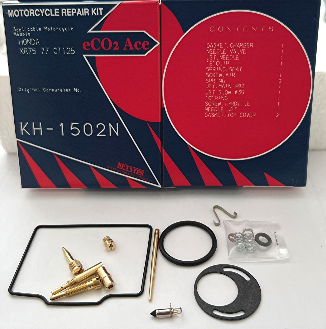 1977 Honda XR75 Keyster Carburetor Rebuild Repair Kit with correct jet ...