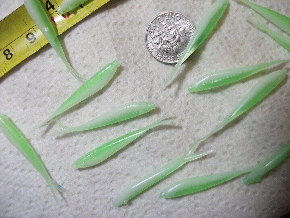 100-1 1/2"-CRAPPIE-PANFISH-flukes-soft minnows-grubs-jigs-split tails ...