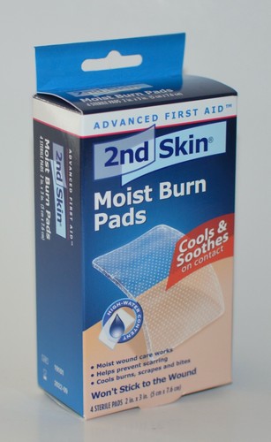 NEW ADVANCED FIRST AID 2ND SKIN MOIST BURN PADS COOLS SOOTHES 4 STERILE ...