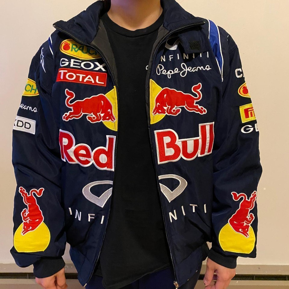 Red Bull F1 Racing Jacket Bomber Embroidered and Quilted Inside | eBay