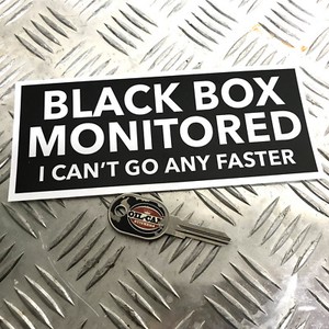 1X BLACK BOX MONITORED FUNNY CAR STICKER DECAL YOUNG DRIVER BUMPER ...