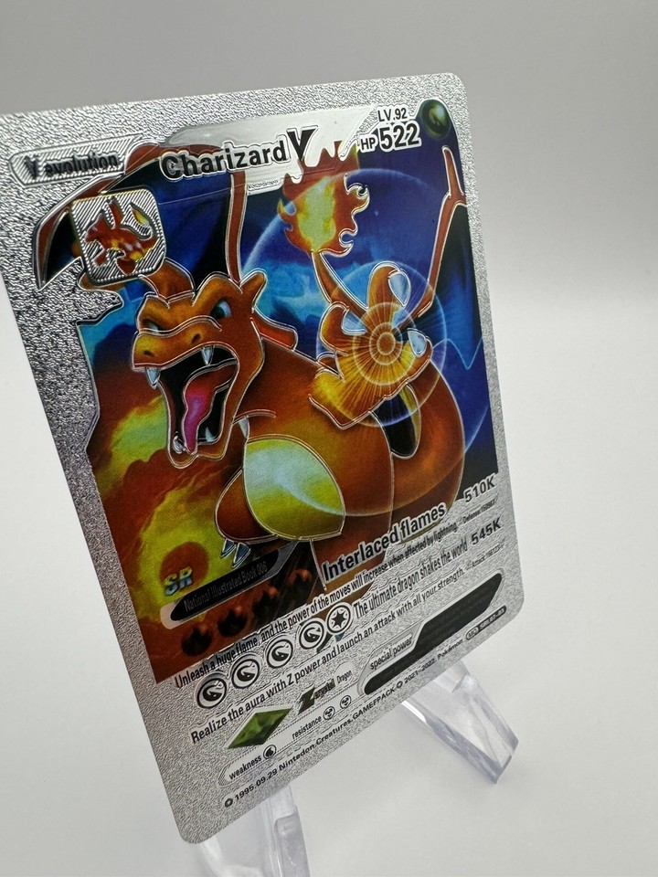 Charizard V - Silver Foil Pokemon FAN ART Card | eBay