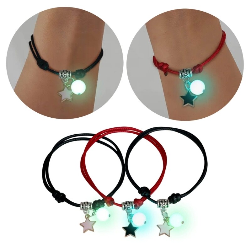 3Pcs/set Promise Bracelets Friendship Couple Matching Bracelet Luminous ...