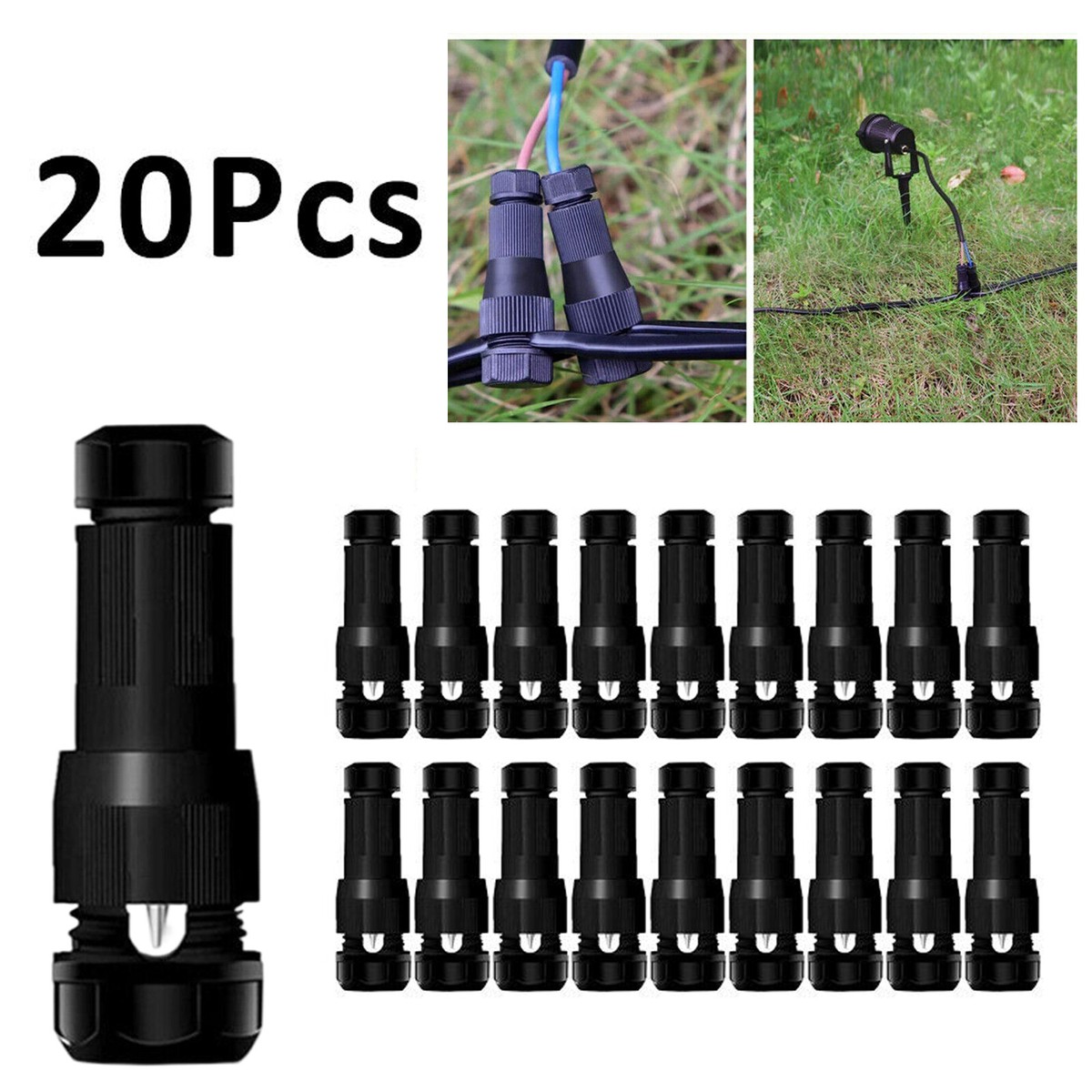 Landscape Light Fixture Wire Connectors EDISHINE 20 Pack Low Voltage