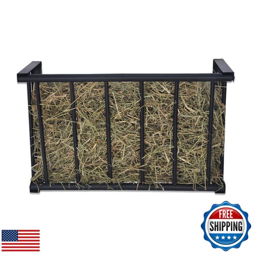 BUYYAH Wall Mount Hay Rack, 27'' Long Livestock Hay Feeder with 16 ...
