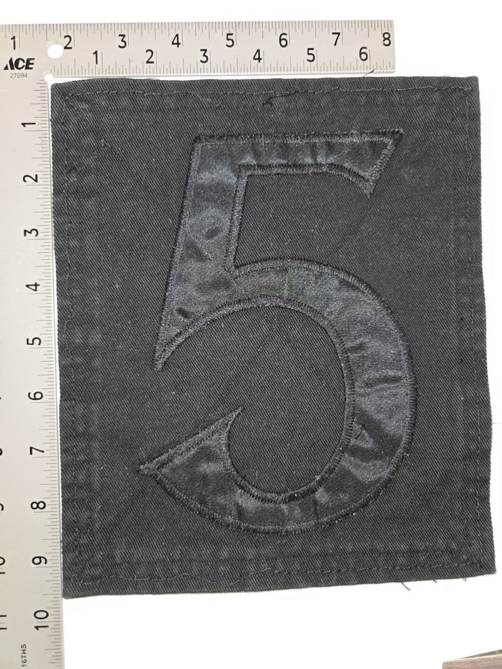 POLO RALPH LAUREN PATCHES PRE-OWNED BLACK LARGE NUMBER "5" PATCH | eBay