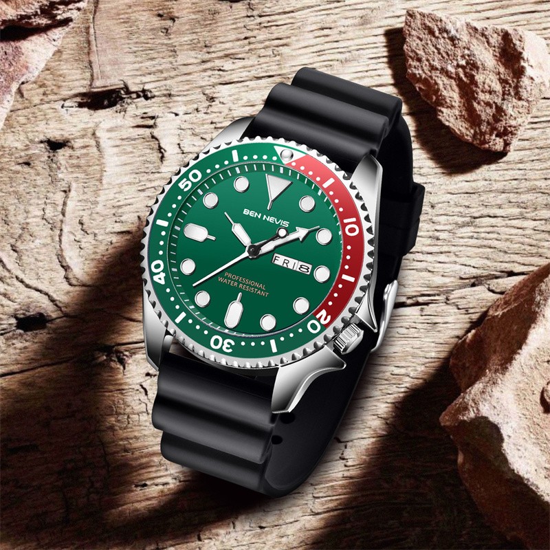 Men's Quartz Dive Watch Quartz Movement Waterproof Bezel Luminous | eBay