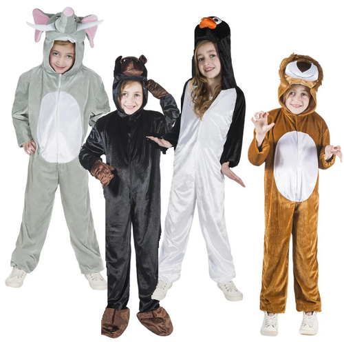 Animal Jumpsuit Zoo Animals Fancy Dress Costume Kids Boys Girls ...