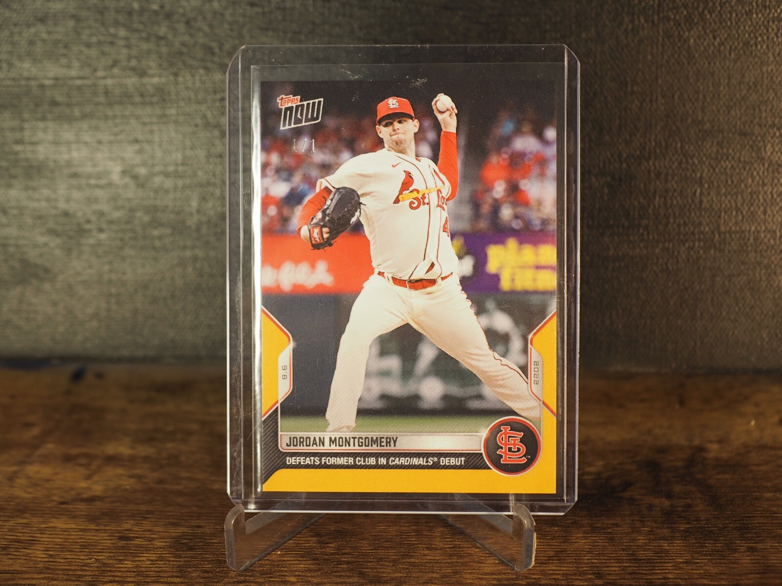 2022 Topps Now #667 Jordan Montgomery Gold Parallel Card 1/1 Cardinal ...