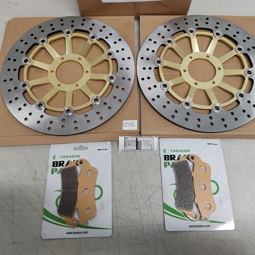 Pair Front Brake Rotors Discs Pads For Honda GL 1800 Goldwing ABS 2001 ...
