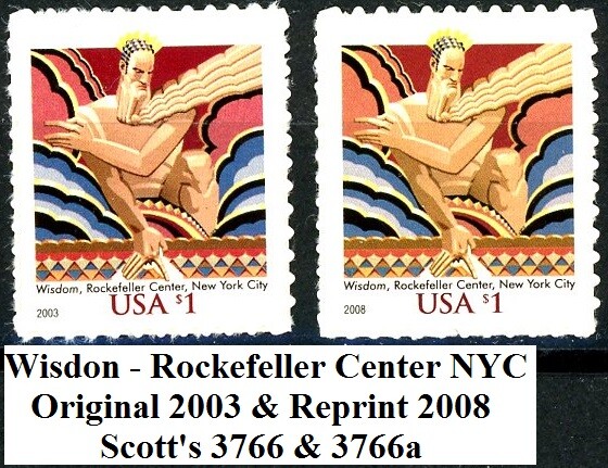 Wisdom at Rockefeller Center 2003 & 2008 Reprint Set 2 MNH Scott's 3766 ...