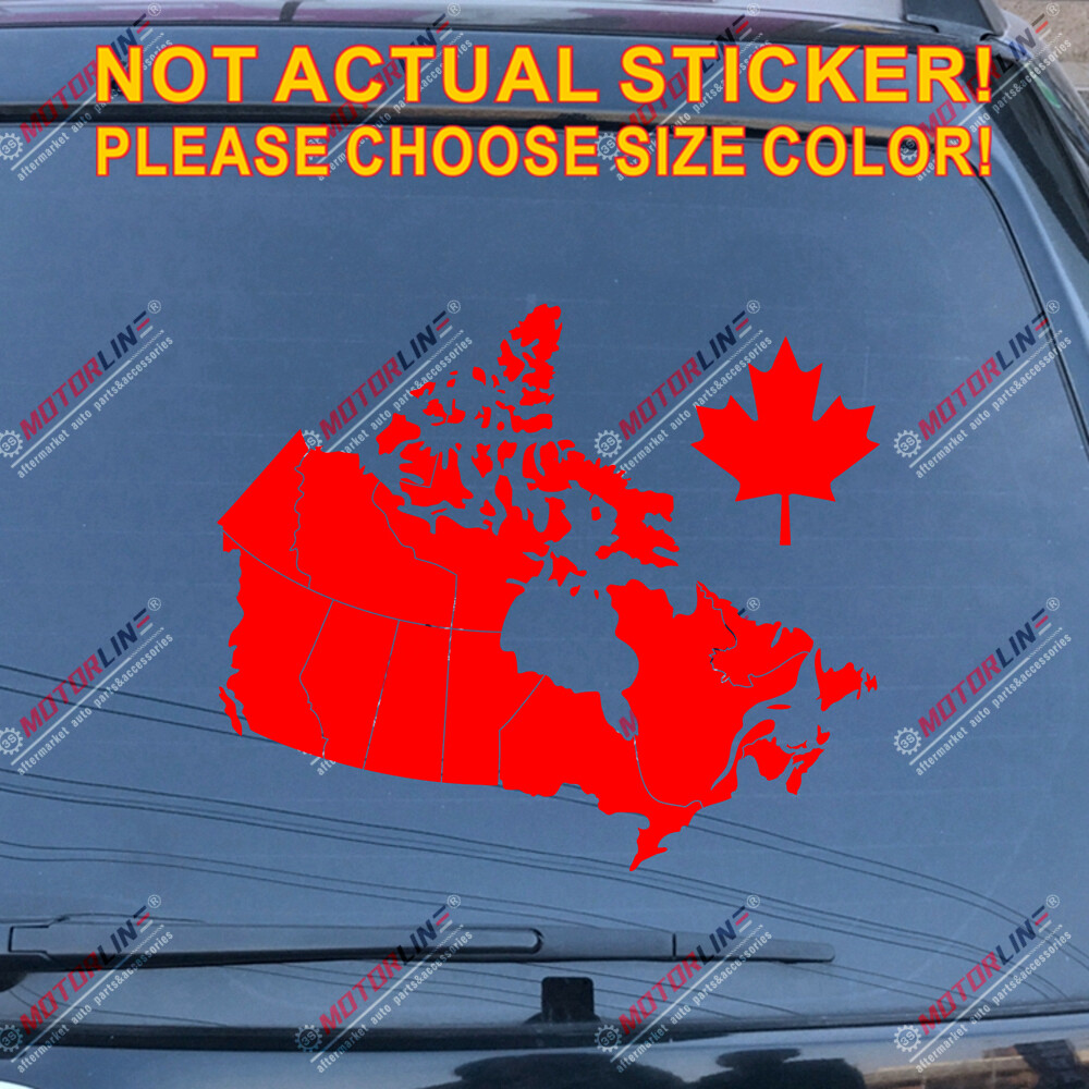 Canadian Map Canada Maple Leaf Car Decal Sticker | eBay
