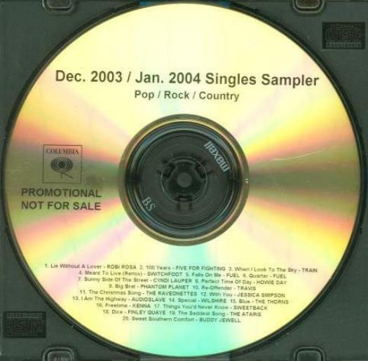 Columbia Dec 2003 Jan 2004 Singles Sampler PROMO Music CD Jessica ...