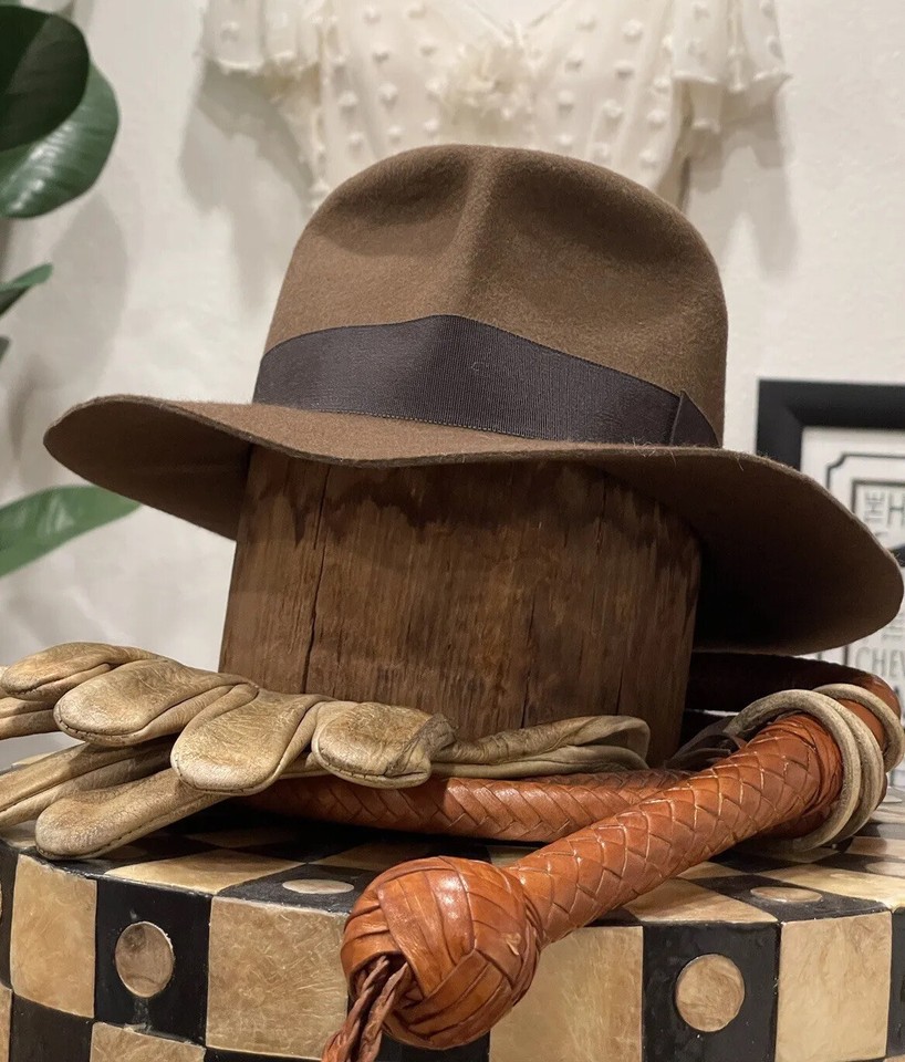 INDIANA JONES FEDORA RABBIT FELT HAT - F&G CUSTOMS WEATHERED OR NON ...