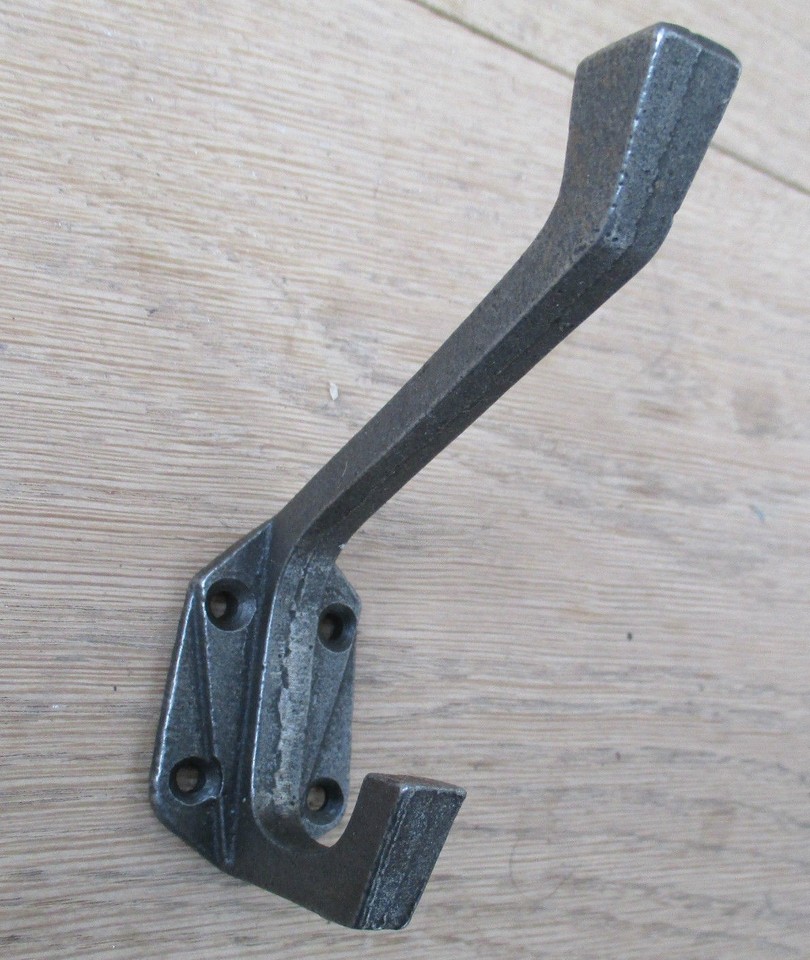 RUSTIC IRON HOOKS ANTIQUE CAST IRON COAT HOOKS/OLD VINTAGE HAT HANGING ...