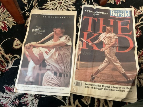 Newspaper Supplements Ted Williams Death July 6, 2002 Boston Globe and ...
