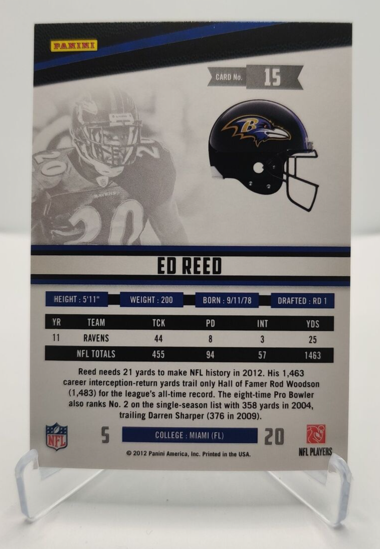 2012 Rookies and Stars Longevity Football Card #15 Ed Reed Baltimore ...