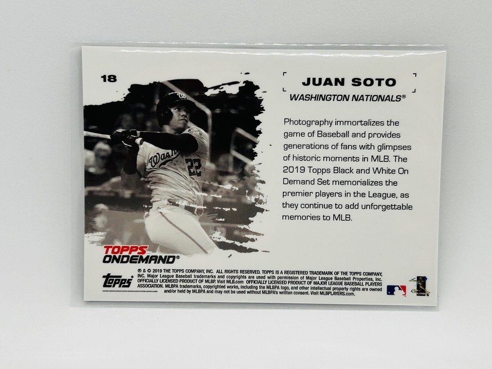 2019 Topps On Demand BLACK AND WHITE JUAN SOTO CARD 18 Nationals ...