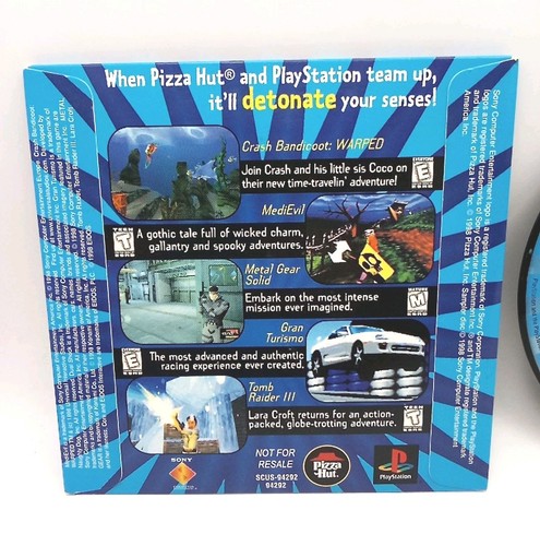 Sony PlayStation 1 PS1 Pizza Hut Demo Disc Metal Gear Solid Tomb Raider ...