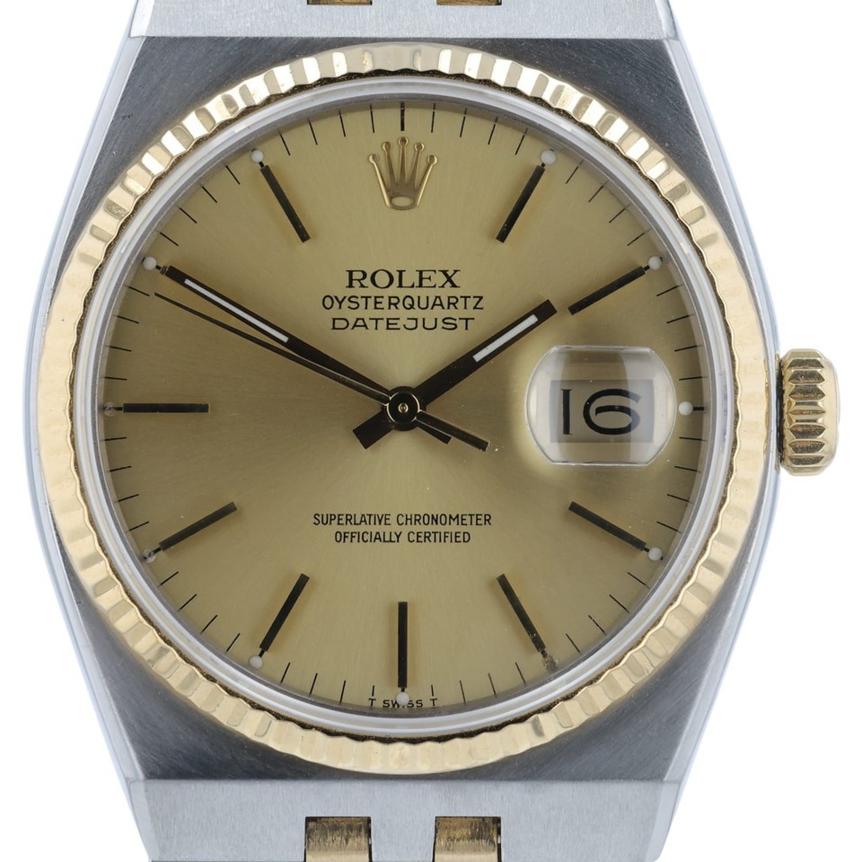Rolex Datejust Oysterquartz Gold & Steel 36mm Gold Dial Quartz Men’s ...