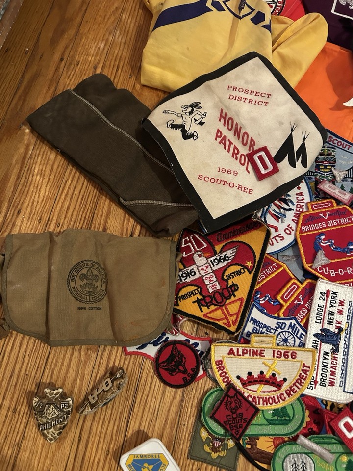 Huge lot of 60s 70s Boy Scout patches handkerchiefs Etc New York region ...