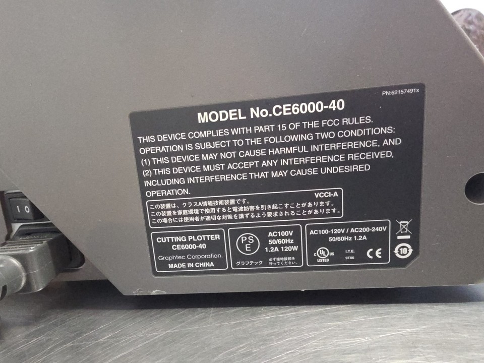 Graphtec CE6000-40 Cutting Plotter 375mm Vinyl Cutter Tested with Power ...