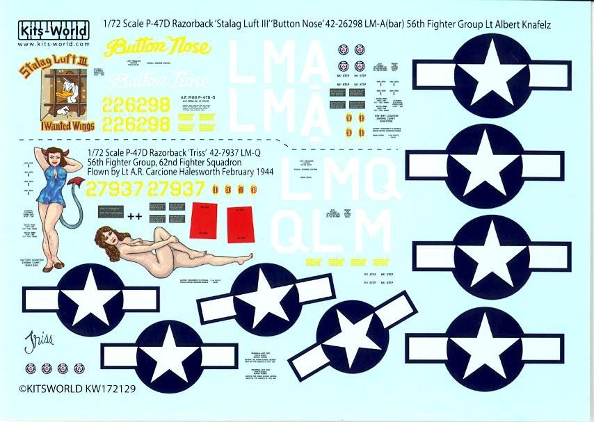 Kits World Decals 1/72 P-47D THUNDERBOLT Stalag Luft III & Triss | eBay