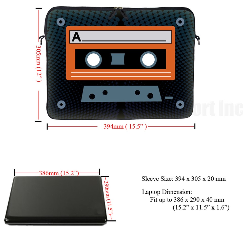 15.6" Laptop Computer Sleeve Case Bag w Hidden Handle & Shoulder Strap ...