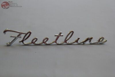41-48 Chevy Passenger Car Fleetline Script Rear Trunk Deck Lid Emblem ...