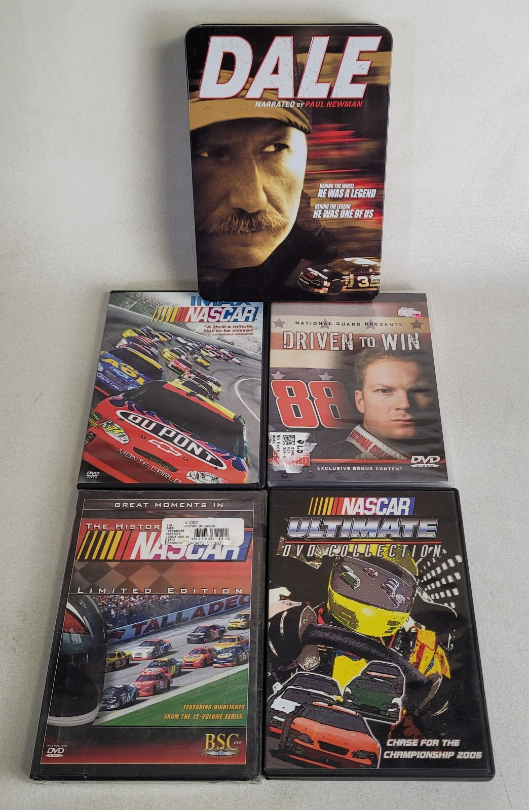 Nascar DvD Lot of 5: Dale Earnhardt, Driven to Win w/Jr, IMAX, History ...