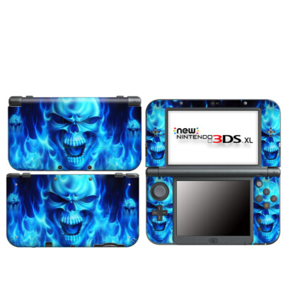 94 Blue Skull Vinyl Decal Sticker Case Cover For Nintendo New 3DS XL LL ...