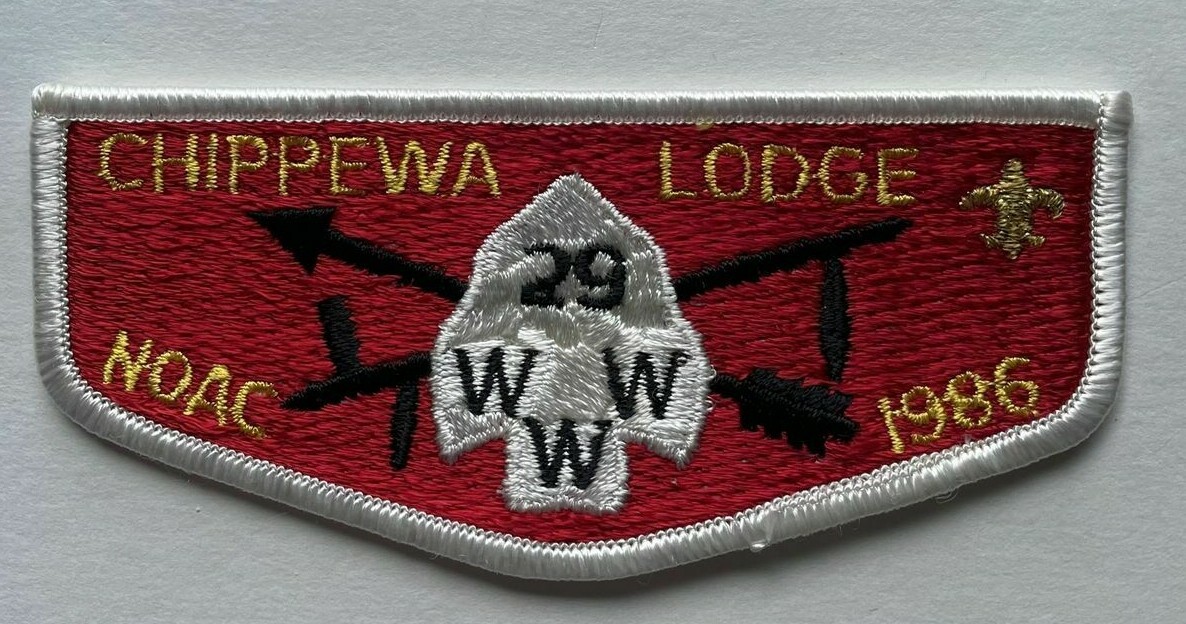 Boy Scout OA 29 Chippewa Lodge 1986 NOAC Flap | eBay