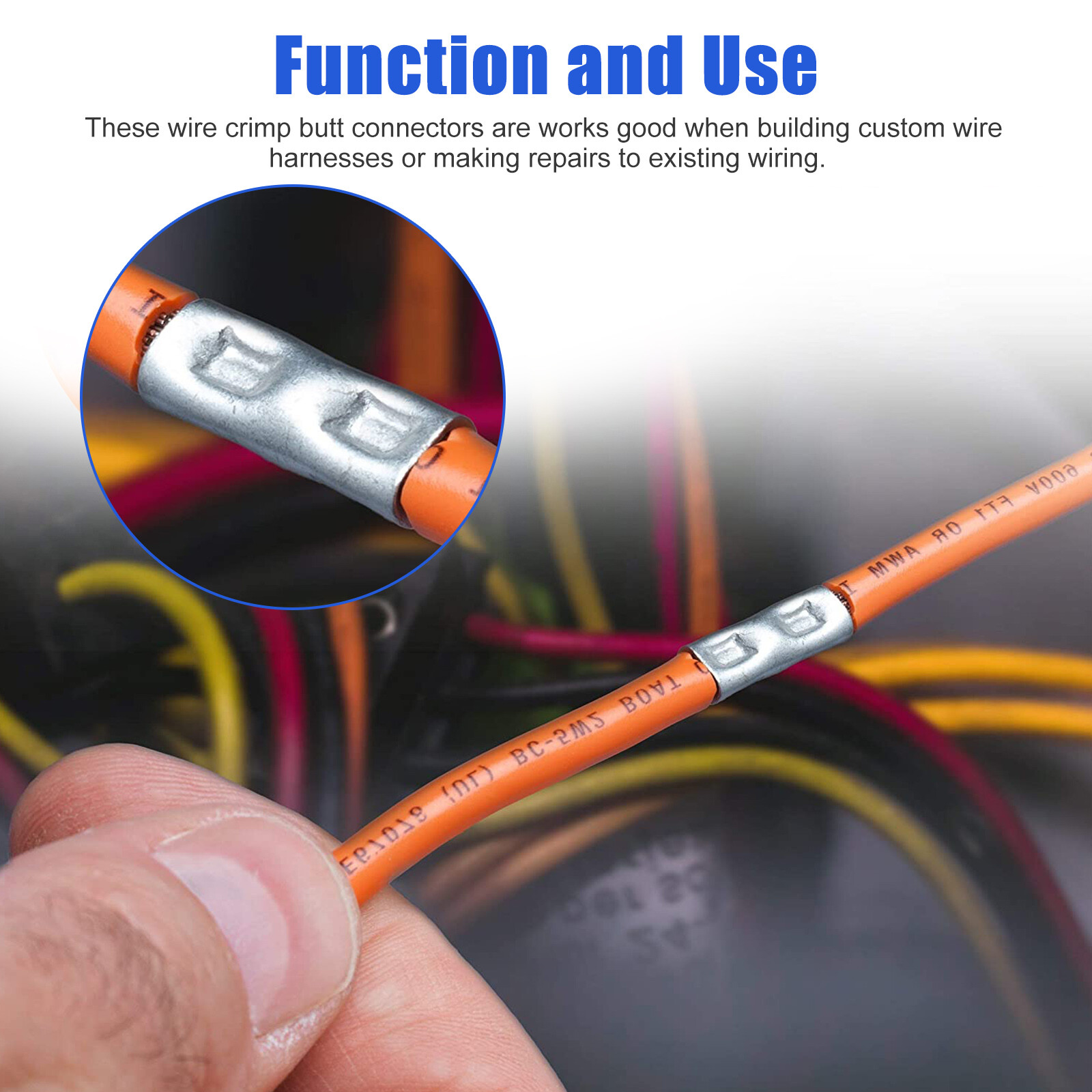 200PCS Copper Bare Wire Splice Terminals Uninsulated Ferrules Crimp ...