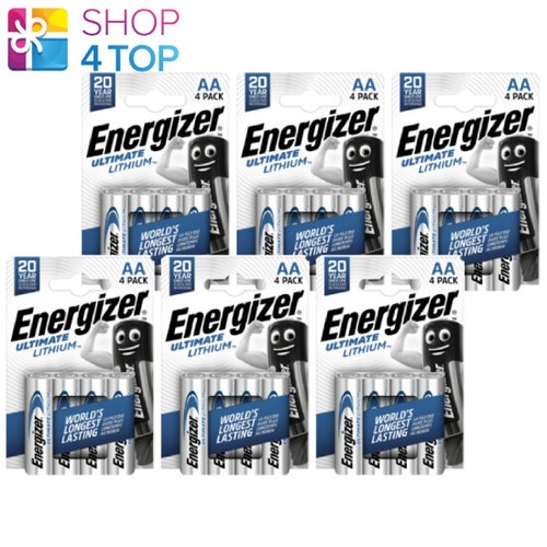 24 ENERGIZER AA ULTIMATE LITHIUM L91 BATTERIES 1.5V MIGNON STILO 4BL ...