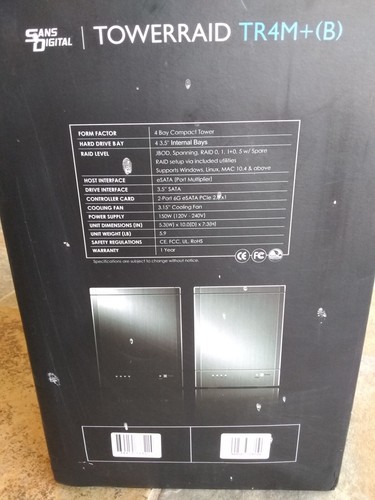 Sans Digital Tower RAID TR4UT+B - 4 Bay USB 3.0/eSATA RAID 0, 1, 5 ( NO ...