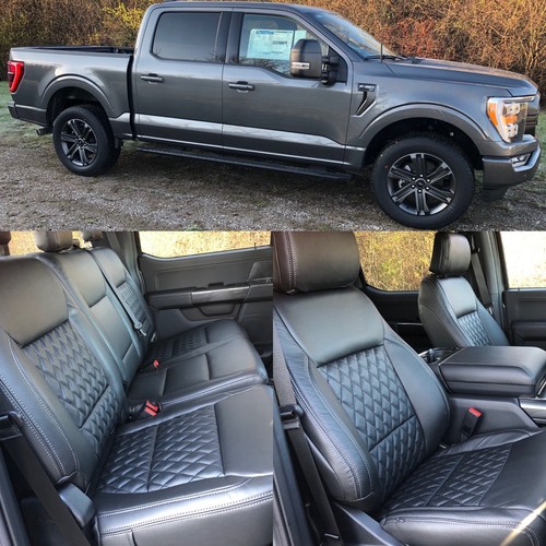 2021-2023 Ford F-150 SuperCrew XLT Katzkin Black Diamond Leather Seat ...