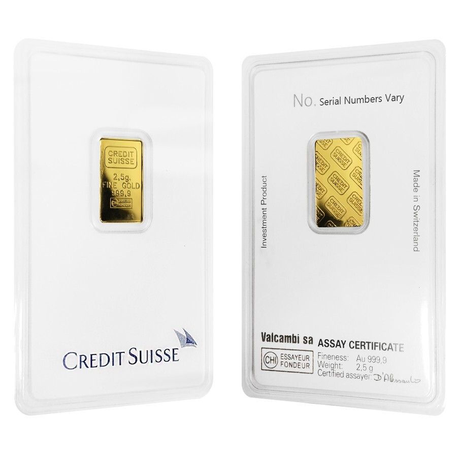 14K Gold Prong Bezel For 2.5 gram Gold Bar credit Suisse gold bar ...