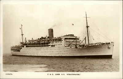 P&O Steamliner Steamship S.S. Strathnaver Ship Real Photo Vintage ...